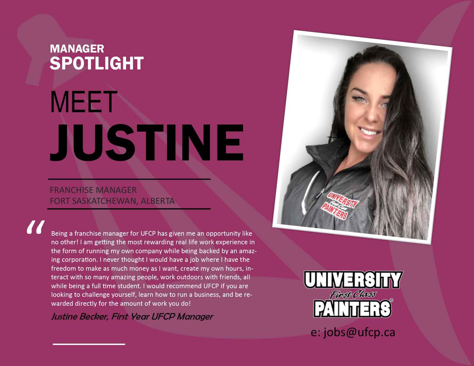 Manager Team - Student Painters Franchises in Canada - UFCP